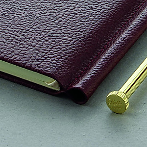 Letts Note Origins Collection Slim Pocket Size Notebook with Gold Pen, Ruled, 240 Pages, Cream Paper, 5.75" x 2.75", Chocolate (B090013)