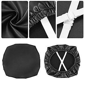 YISUN Chair Seat Covers Set of 6, Pu Leather Waterproof Dining Room Chair Covers, Stretch Chair Cover for Dining Room Chair Protector Slipcover for Kitchen, Hotel (Pu Black, 6)