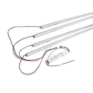 WareLight LED Magnetic Strip Retrofit Kit for Linear Ceiling Fixtures - 60 Watt, 5000K Lighting, 4 Foot, 4 Strips