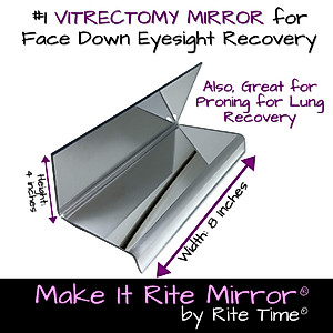 8" Wide 2-Way Make It Rite Mirror for Face Down Vitrectomy Eyesight and Proning Lung Recovery | Easy to Watch TV During Face Down Recovery