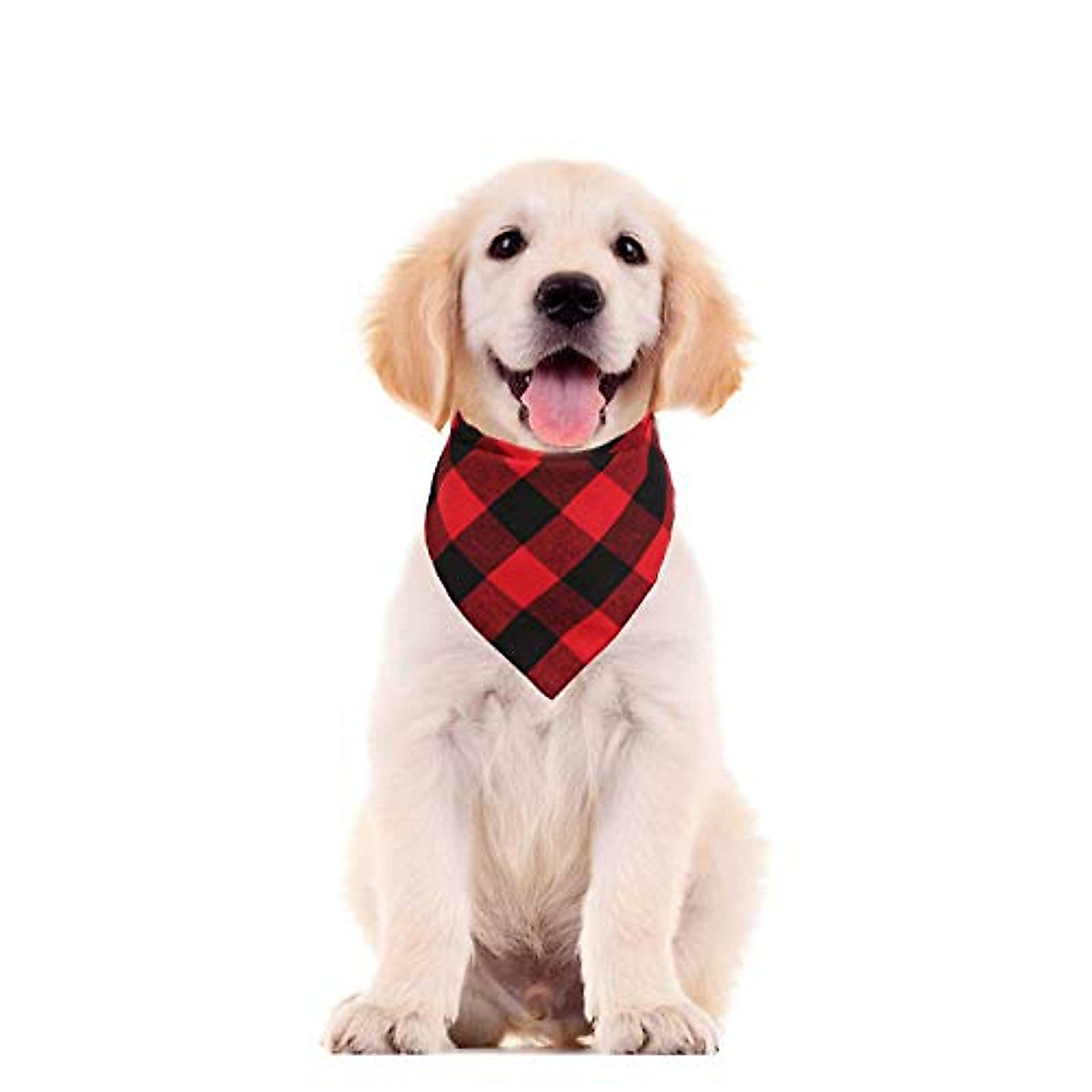 2 Pcs Dog Bandana Christmas Pet Triangle Scarf Accessories Bibs Red Green Black Plaid