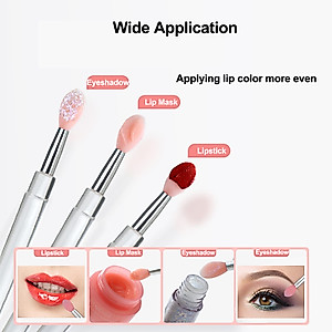 ELESDA Lip Brush, Silicone Lip Applicator Reusable 3PCS Lip Mask Applicator, Silicone Lip Brush Retractable Lip Gloss Balm Applicator Eyeshadow Lip Scrub Brush Applicator Lip Applicators Disposable