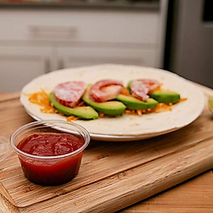 SafeWare 2oz [200 set] Disposable Clear Plastic Jello Shot Cups with Lids, Souffle Portion Container