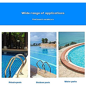 ANSNAL Swimming Pool Handrails, Stainless Steel Spa Stair Handrails 3-Bend Swimming Pool Safety Handrails for Garden Backyard Pools, Easy to Instal
