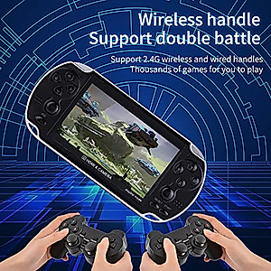 DREAMHAX X7 Plus Handheld Game Console with Preload 10000 Games, Portable Video Games Support HDMI Output & Double Player, Classic Arcade Retro Game Player Gameboy Gift Present (4.3" Screen Black)
