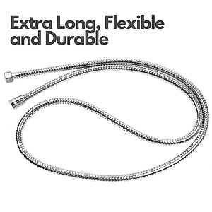 Shower Hose Extra Long Extension Attachment For Handheld Showerhead & Bidet - Flexible Replacement For Stainless Steel Metal Shower Cord - 2m 79inch