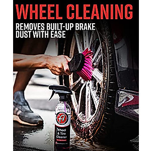 Adam's Wheel & Tire Cleaner Bundle - A Chemical Formula That Combines Our Wheel Cleaner & Tire & Rubber Into an All in One Formula - Works On Alloy Chrome Aluminum Clear-Coated Painted Rims