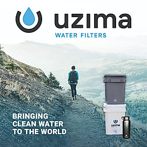 Uzima UZ-2 camping water filter and drinking water filter system, portable travel water filter alternative to water purification systems, water filter for camping, backpacking, and hiking