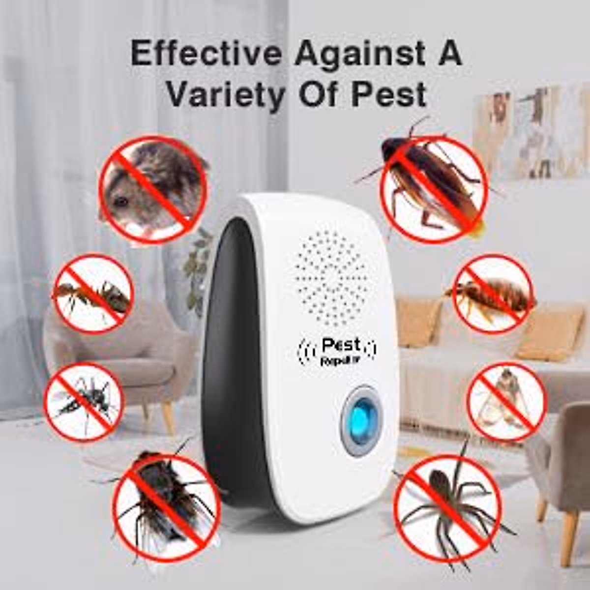 Toyukia 2023 Upgraded Dual Ultrasonic Pest Repeller 6 Pack, Electronic Pest Repellent, Pest Control Plug in for Insects, Roach,Mice,Spider, Mosquito Used for Home,Office etc