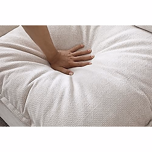 Free Combination Reversible Modular Sectional Sofa with Double Chaise and Thicked Cushions , U Shaped Symmetrical Oversized Sleeper Corner Couch w/ Detackable Backrest and Wooden Legs for Living Room