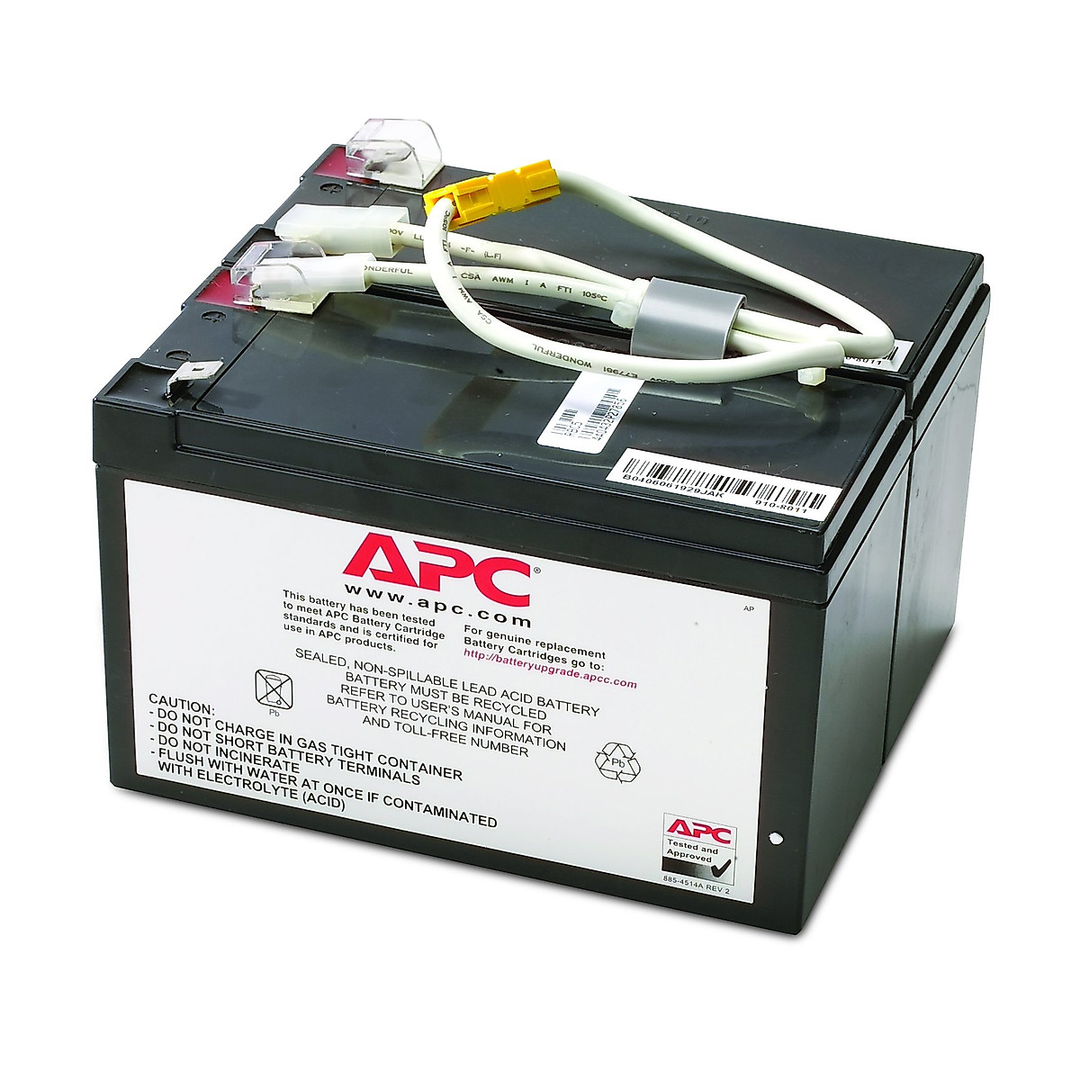 APC UPS Battery Replacement, RBC5, for APC Smart-UPS Models SU700, SU700BX120, SU700NET and select others BLACK