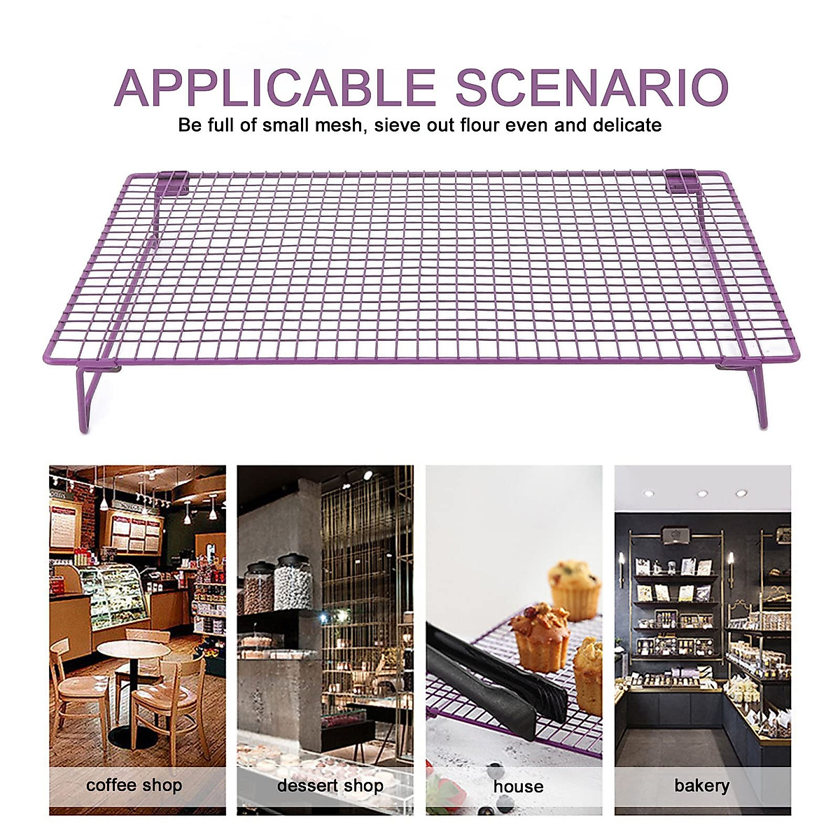 Baking Rack, Cooling Rack Iron Mesh Design Lightweight, Dishwasher Safe Easy To Clean Cookie Cooling Racks For Roasting Meats Fruits Vegetables 16.93x11.02x1.97in