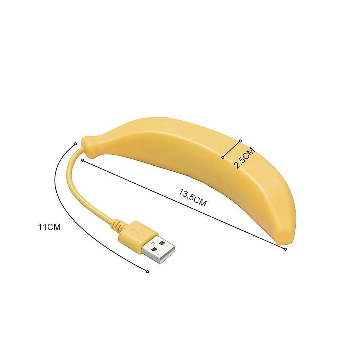 Sudroid High Speed USB 2.0 Hub 4 Port Portable Splitter Cable Adapter Creative Extender Adorable Fruit Vegetable Shape Design for PC Mac Laptop Notebook (Banana)