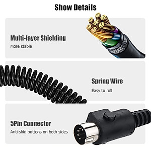 Lift Chair Remote Control, Ancable 6 Button Home Recliner Hand Control Replacement Power Lift Chair Remote with 5-Pin Plug Extension Cable for Lazy Boy Okin Limoss Pride Catnapper Power Recliner