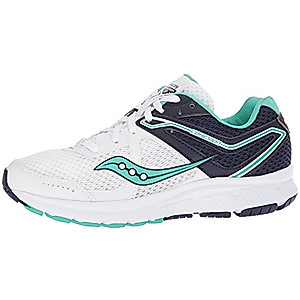 Saucony Women's Cohesion 11 Running Shoe, White/Teal, 8 Medium US