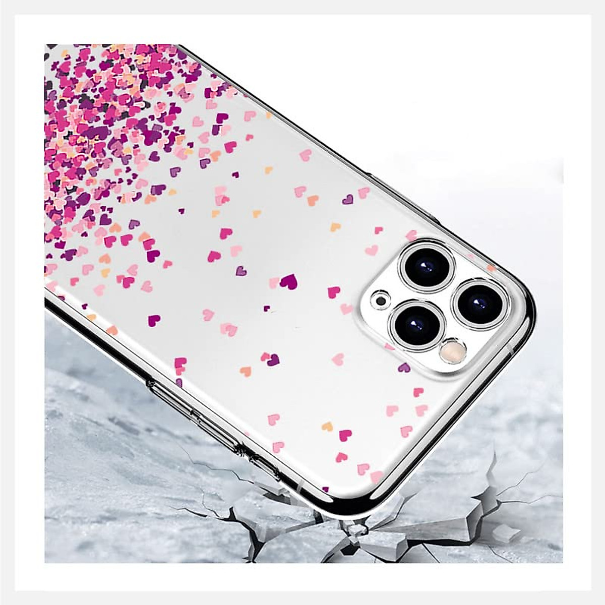 Cover for Gigaset GS5 Pro (6.30") Case IJTYHF Soft Silicone Case Bumper Shell +Tempered Glass 9H Screen Protector Protective Film, Transparent Protective TPU Cases -A lot of Love