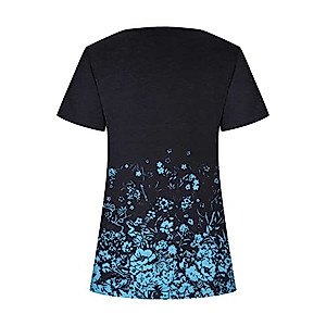 SMIDOW Womens Tunic Tops to Wear with Leggings 2023 Trendy Summer Short Sleeve Square Bohemian Shirts Long t-Shirt with Slit