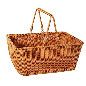 Alipis Sundries Flower S Shape Store Shopping Bincookie Lid with Party Wicker Wine Light Practical Woven Vase Organizer Bags Household and Willow Bamboo Candy Vegetable Bin Easter Bread