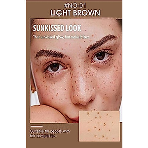 AKARY Freckle Pen Professional Lifelike Face Concealer Point Out Natural Waterproof Longlasting Soft Artificial Fine Makeup Freckle Pen Life Face Decoration (#01 Light Brown)