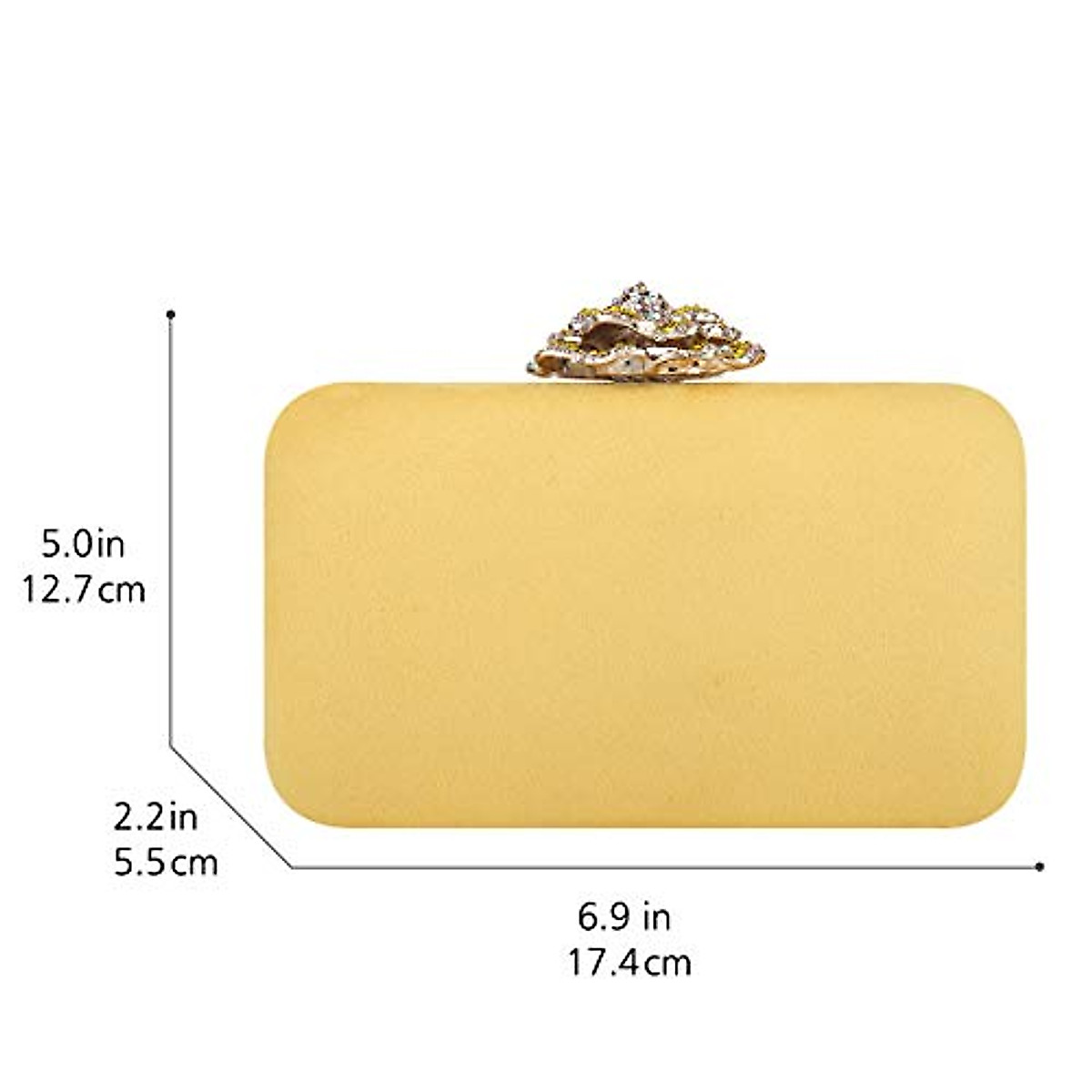 Fawziya Crystal Rose Cocktail Purses For Women Velvet Clutch-Yellow