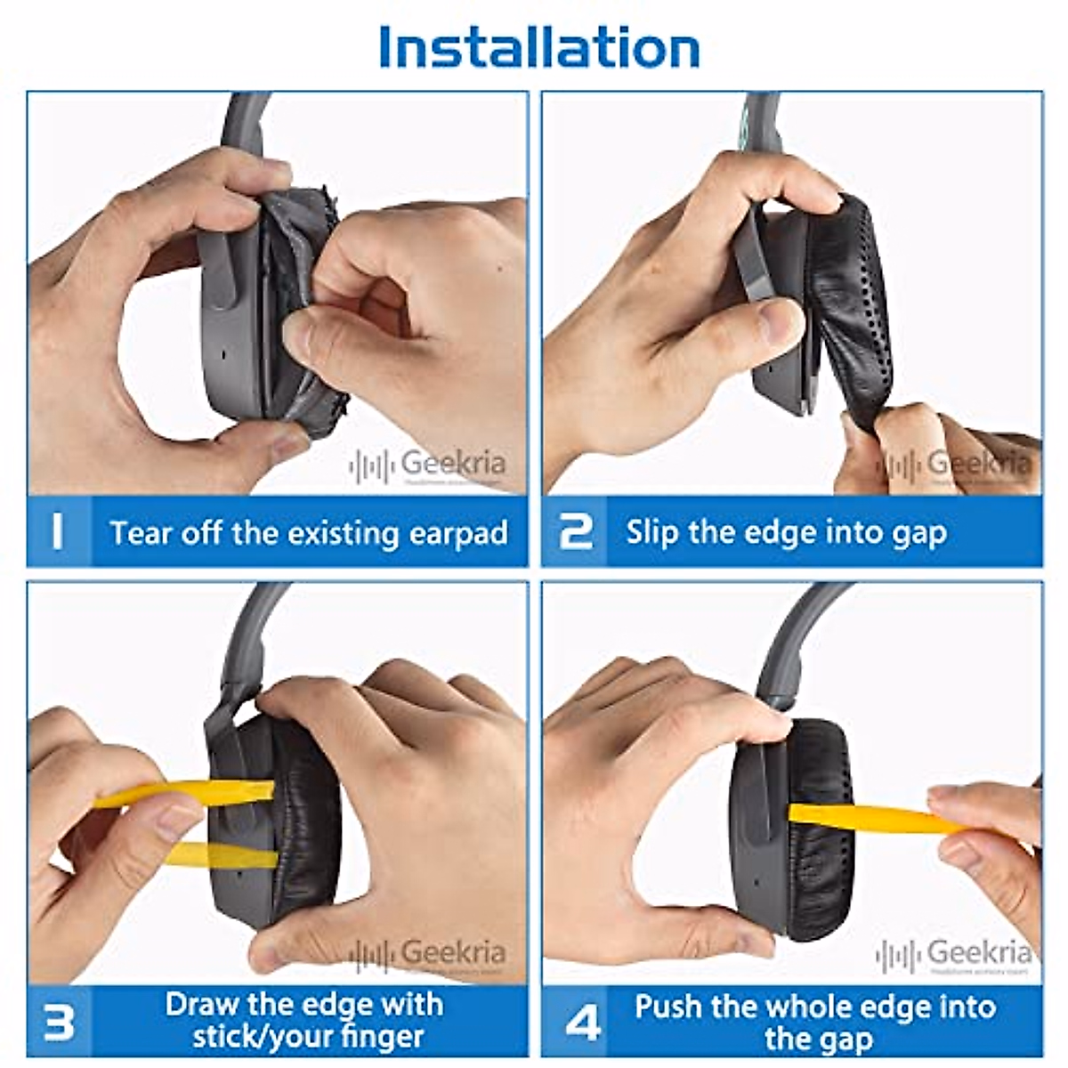 Geekria QuickFit Replacement Ear Pads for Skullcandy Riff Wireless Headphones Ear Cushions, Headset Earpads, Ear Cups Repair Parts (Moab Red)