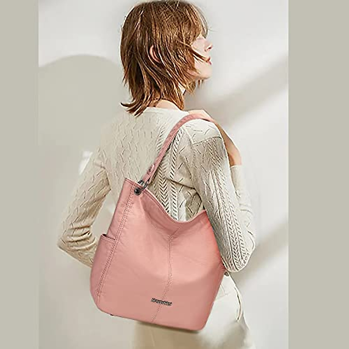 Montana West Hobo Purse for Women 2pcs Handbag Set Shoulder Bag Soft Washed Leather Top Handle Satchel with Wallet MWC2-115PK