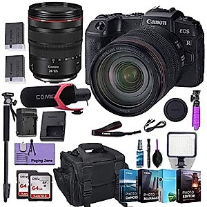 Canon EOS RP Mirrorless Digital Camera with RF 24-105mm f/4L is USM Lens w/ (Pro Microphone, 4 Pack Photo Editing Software & More) (Renewed)
