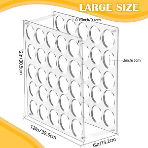 volepet Vinyl Roll Storage Rack with 25 Holes, Vinyl Roll Holder for Craft Room, 12" x 12" Acrylic Vinyl Roll Organizer, 2" Holes (1 Pack Clear)