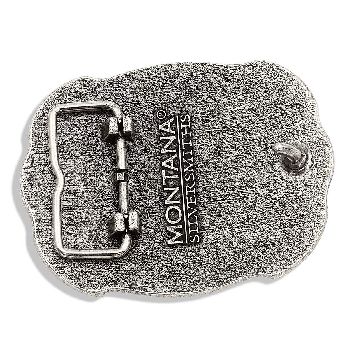 Montana Silversmiths Officially Licensed John Deere Attitude Western Belt Buckle (Scalloped Duo Silver)