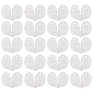 Alipis Chocolate Box Gift Chocolate Box Gift 50pcs Truffle Wrappers Paper Chocolate Paper Candy Cups Small Hollow-out Flower Truffle Wrappers Liners Cups Cupcake Liners