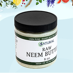 Organic Neem Butter-Coconut Oil, Neem Oil, Neem Leaf, Marula Oil, Kokum Butter, Rosemary, For Sensitive Skin, Itchy Skin, 8 oz.