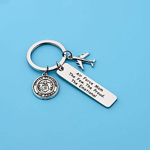 LQRI Military Mom Gift The Few The Proud The Emotional Keychain for Army Mom Navy Mom Air Force Mom Soldier Military Jewelry Deployment Gift for Mom (air force mom)