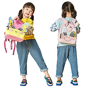 Suerico Baby Backpack Toddler Backpack Preschool Bookbag for Kids Girl Boy(Pink Unicorn)