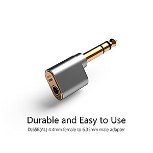 DD ddHiFi DJ65B (AL) 6.35mm Male to 4.4mm Female Headphone Jack Adapter, Audio Converter for Earphones/Headphones