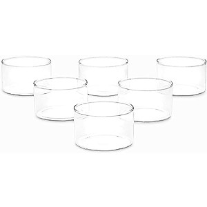 Borosil Small Glass Bowl for Dessert, 3.5 Oz, Set of 6, Mini Ramekins for Baking, Lightweight Borosilicate Glass, Clear Glass Bowls for Serving Dips & Sauce - Oven Safe, Microwave & Dishwasher Safe