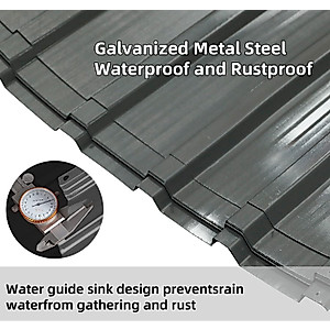 GRAVFORCE 4 x 6 FT Outdoor Storage Shed, Garden Tool Shed with Lockable Door, Storage Houses for Outside, Large Metal Storage Sheds for Bike, Patio Lawn, Backyard