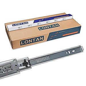 LONTAN 6 Pairs 22 Inch Soft Close Drawer Slides Dresser Drawer Slides - Heavy Duty Drawer Slides Metal Ball Bearing and Full Extension Cabinet Drawer Slides Kitchen 100 LB Capacity