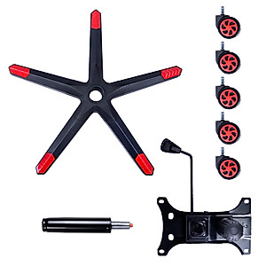 Frassie 28 Inch Nylon Gaming Office Chair Base Replacement Swivel Set Chair Base with Bottom Plate Stand Cylinder, 5 Casters