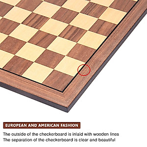 AMEROUS 12 inches Wooden Chess Board Only, Travel Portable Chessboard No Pieces, Professional Chess Board for Beginners, Kids, Adults (Gift Packaging)