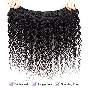 Water Wave Bundles 10 12 14 inch Brazilian Wet and Wavy Human Hair Weave Bundles Water Curly Hair 3 Bundles 1B# color