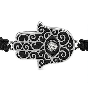 Controse Hamsa Hand Woven Bracelet (includes a 3mm clear crystal)