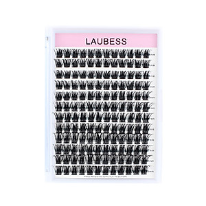Cluster Lashes 14-18mm 144pcs Individual Lashes Volume Eyelash Clusters Mixed Tray DIY Lash Extension Fluffy Cluster Eyelash Extensions Kit Soft Lash Clusters (01-0.07D, 14-18mm)