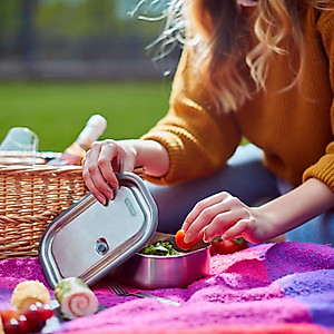 Black+Blum Stainless-steel Lunch Box | Leak-proof Oven Safe Plastic Free Meal Prep Lunch Food Container, Ocean, 1000ml / 34 fl oz