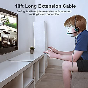 KINPS Auxiliary Audio Cable 3.5mm Aux Cord Stereo Jack Male to Male Aux Cable for Phones, Headphones, Speakers, Tablets, PCs, MP3 Players and More (10FT/3M, Gray)