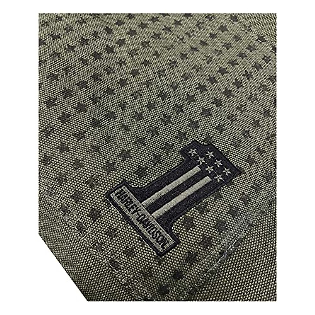 Harley-Davidson Women's Embroidered #1 Logo Distressed Denim Tote Bag - Olive