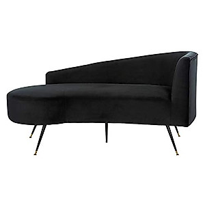 Safavieh Home Evangeline Glam Black Velvet Parisian Settee Loveseat