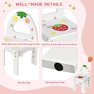 Costzon Kids Vanity Set with Mirror, 2 in 1 Princess Makeup Dressing Table w/Detachable Top, Toddler Vanity w/Drawers, Accessories, Pretend Play Vanity Table & Chair Set for Little Girls, White