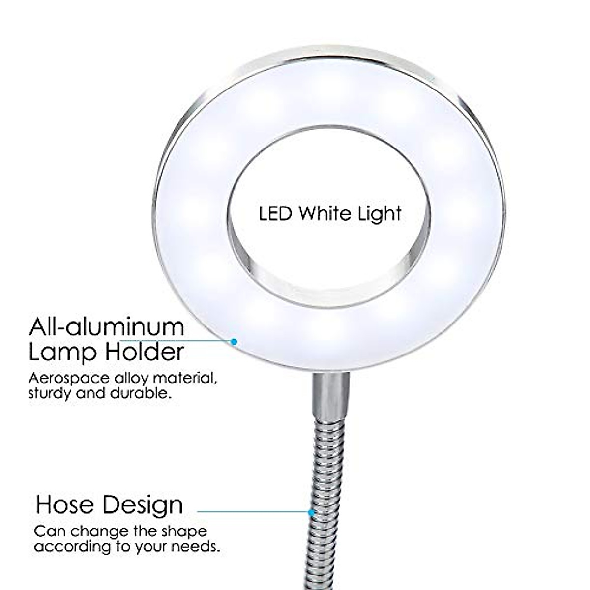 Makeup Table Lamp, USB Makeup Tattoo LED Lamp, Beauty Lamps, Microblading Light Beauty Table Lamp with Clamp LED Desk Lamp for Eyebrow/Eyeliner