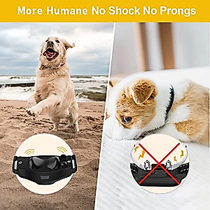 PATPET Vibrating Dog Collar No Shock - Dog Training Collar with Remote Up to 1000ft Range, Rechargeable Waterproof Vibration Collar for Dogs with 3 Training Modes, No Prongs and No Shock