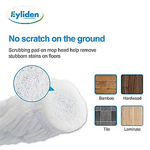 Eyliden Mop with 2 Reusable Heads, Easy Wringing Twist Mop, with 57.5 inch Long Handle, Wet Mops for Floor Cleaning, Commercial Household Clean Hardwood, Vinyl, Tile, and More